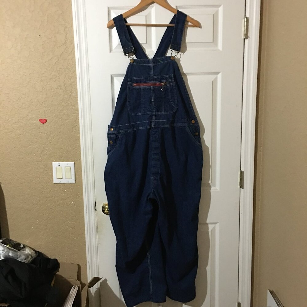 Vintage Pointer Brand Bib Overalls Blue Denim Size 42… - Gem